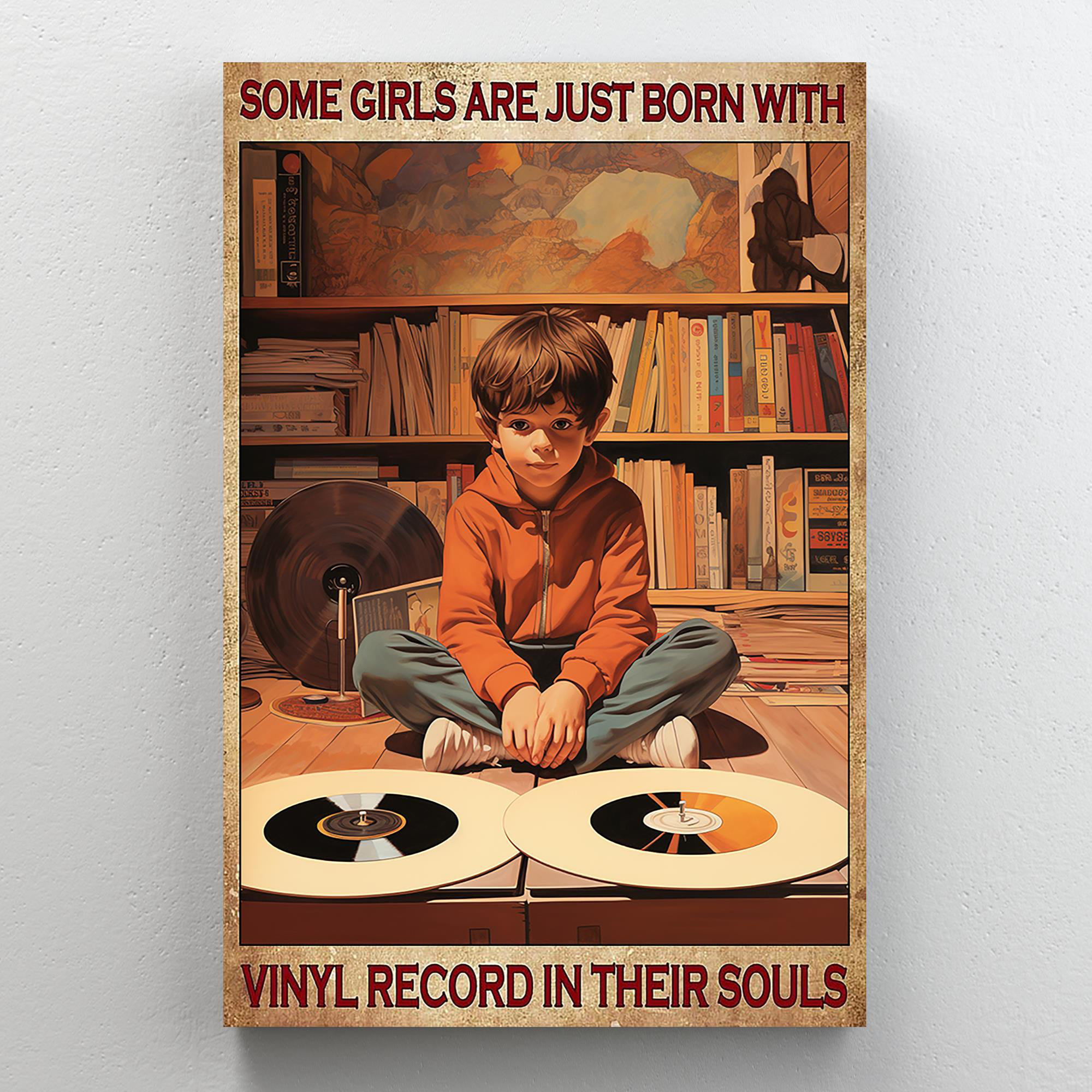 Trinx Khylee Some Girls Are Just Born With Vinyl Record On Canvas Graphic Art | Wayfair